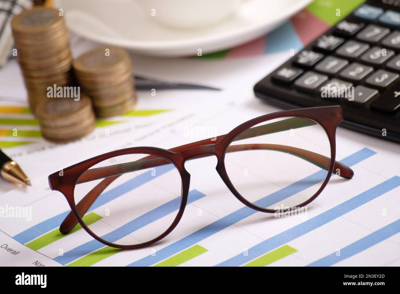Glasses at office table, professional eyeglasses Stock Photo - Alamy