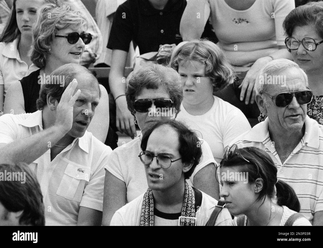 George and Jean Austin watch their daughter Tracy Austin from the ...