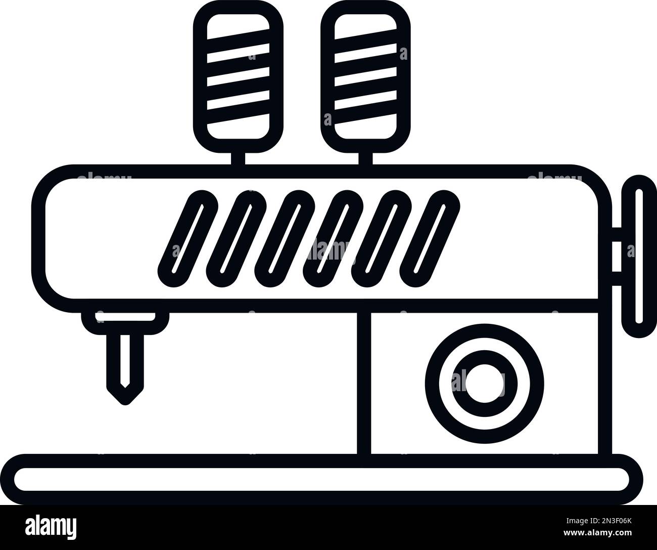 Home sewing machine icon outline vector. Factory craft. Industry ...