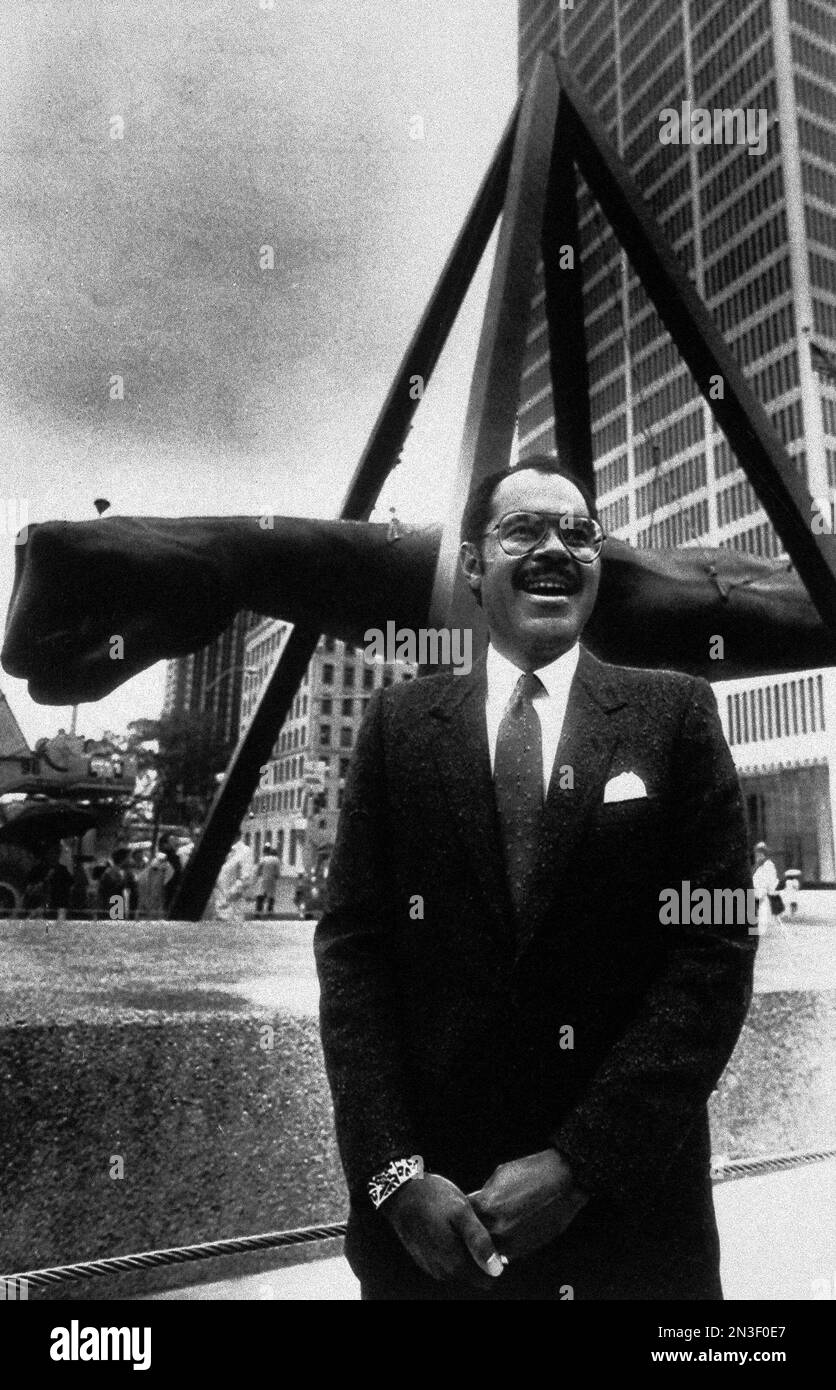A proud Joe Louis Barrow Jr., the son of famed boxer Joe Louis, stands ...
