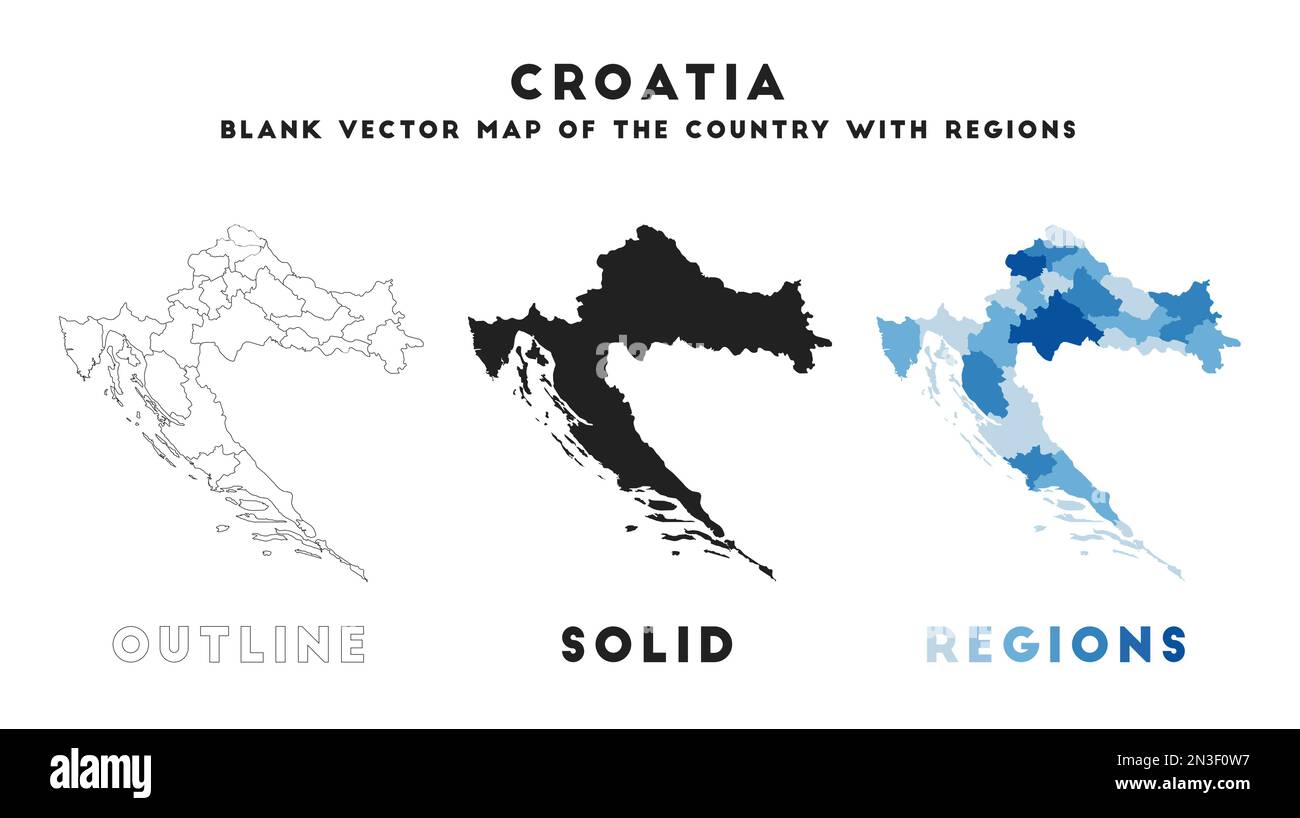 Croatia map. Borders of Croatia for your infographic. Vector country ...