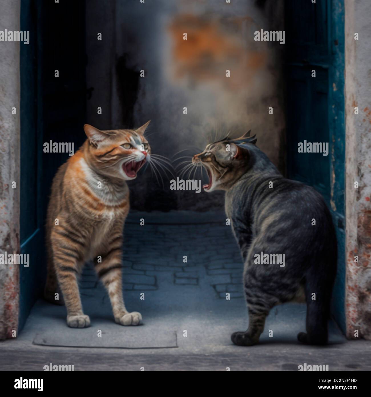 Quarrel cat hi-res stock photography and images - Alamy