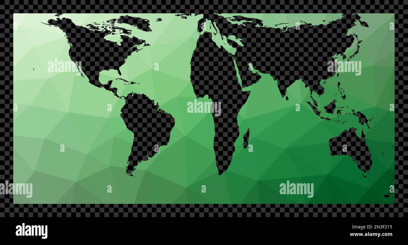 Low poly world map. Gringorten projection. Polygonal map of the world ...