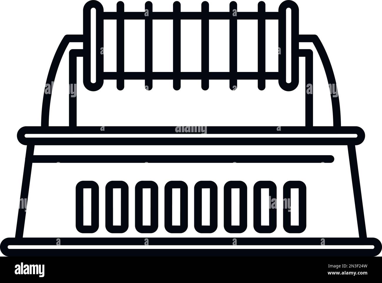 Machine roll thread icon outline vector. Factory cotton. Fabric plant ...