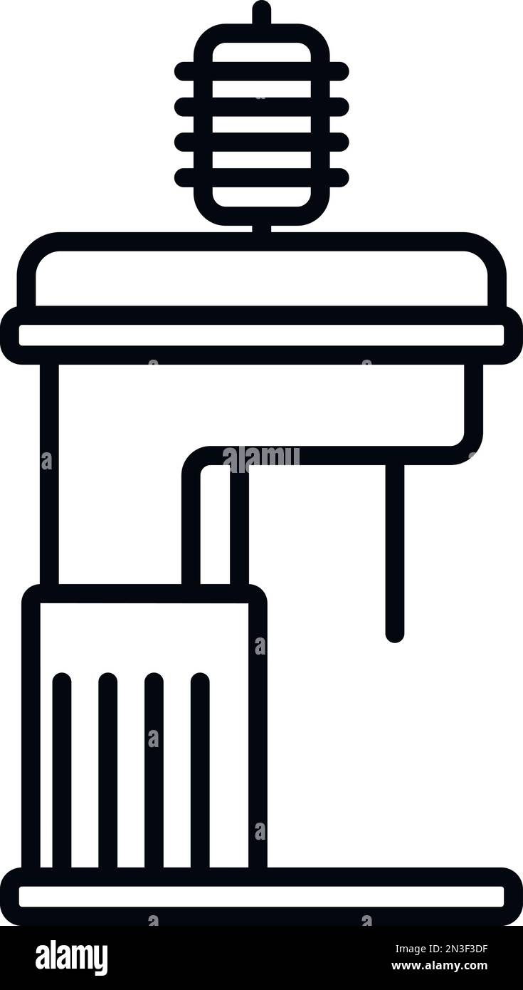 Spool needle icon outline Black and White Stock Photos & Images - Alamy
