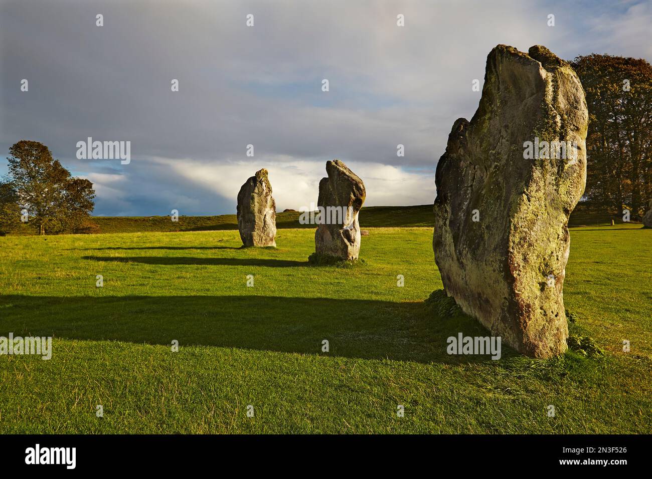 Prehistoric standing stones at Avebury; Wiltshire, England, Great ...