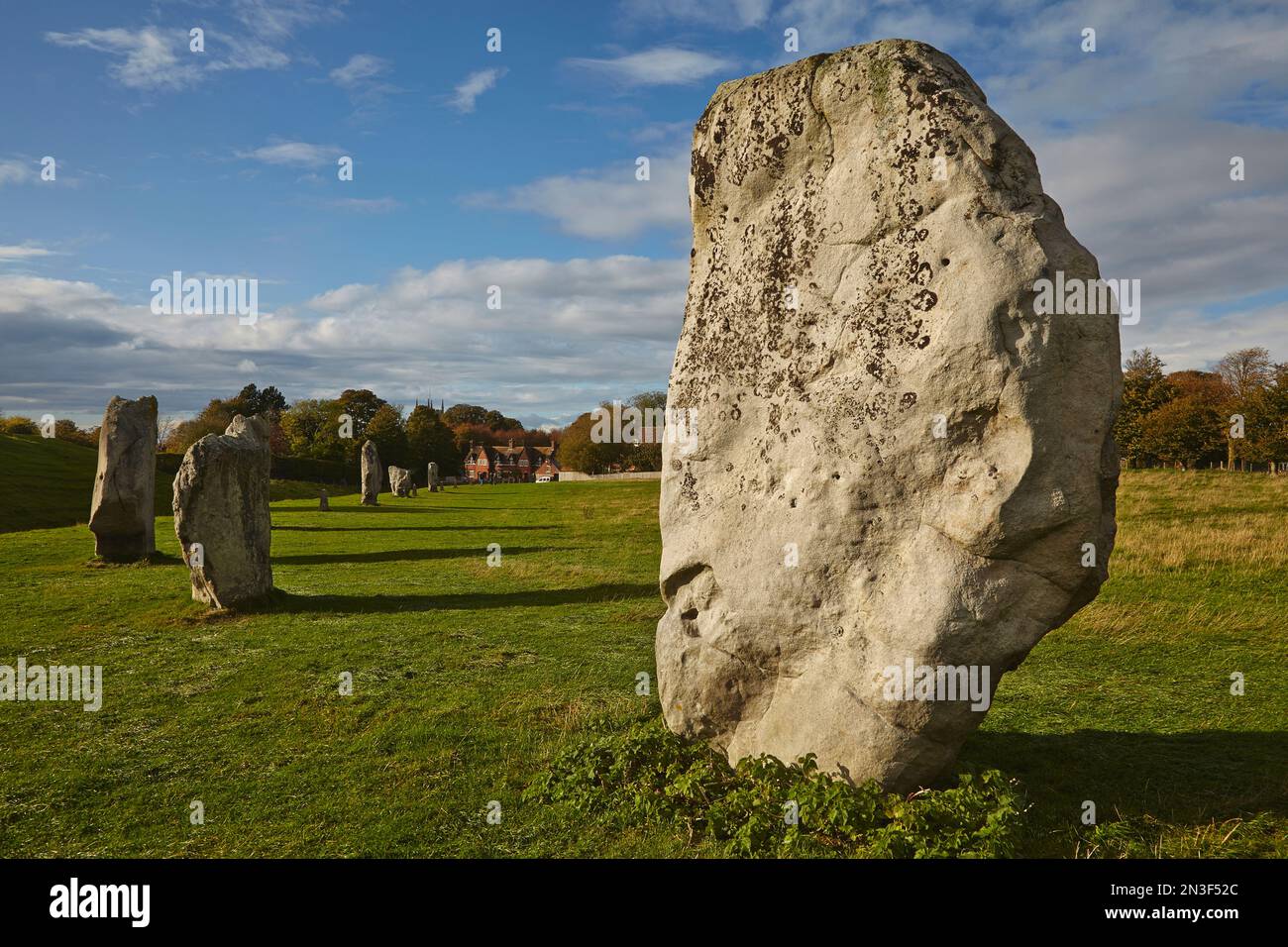 Prehistoric standing stones at Avebury; Wiltshire, England, Great ...