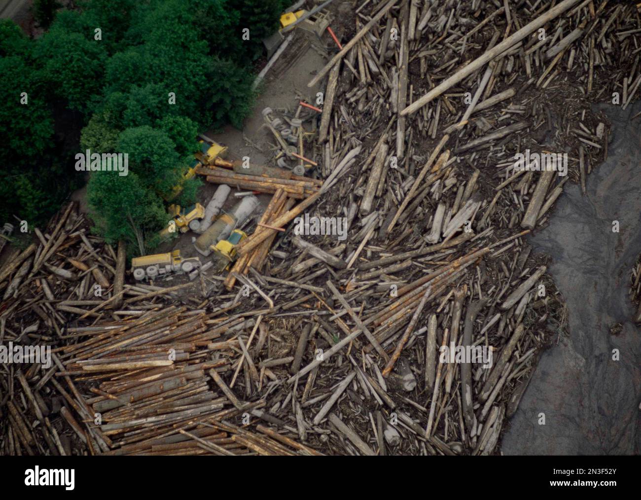 A logging operation along the Toutle River, Wash., about 20 miles from ...