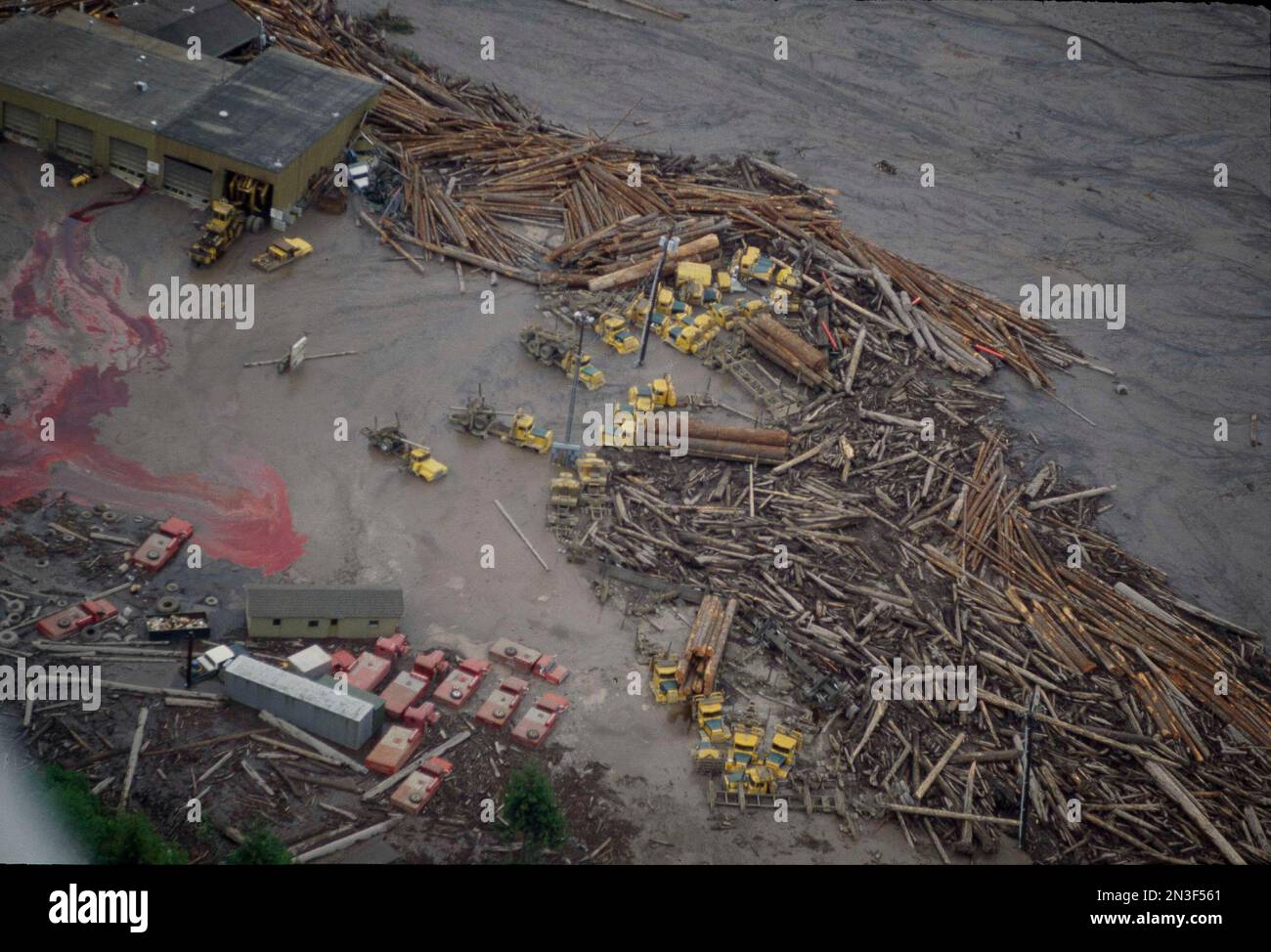A logging operation along the Toutle River, Wash., about 20 miles from ...