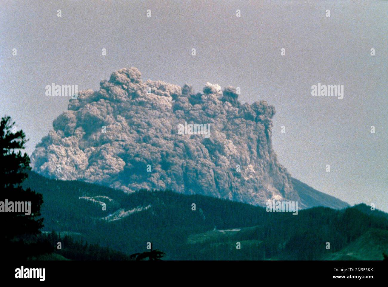 Mount St. Helens in Washington state is shown in various stages of ...