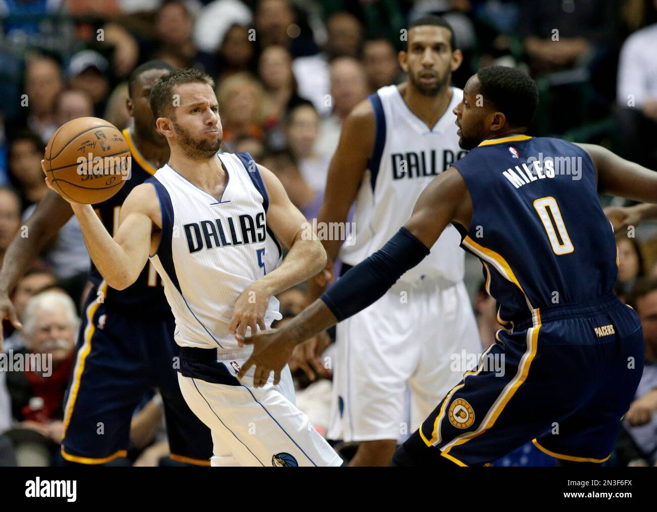 Dallas Mavericks guard J.J. Barea (5) of Puerto Rico passes the ball as ...