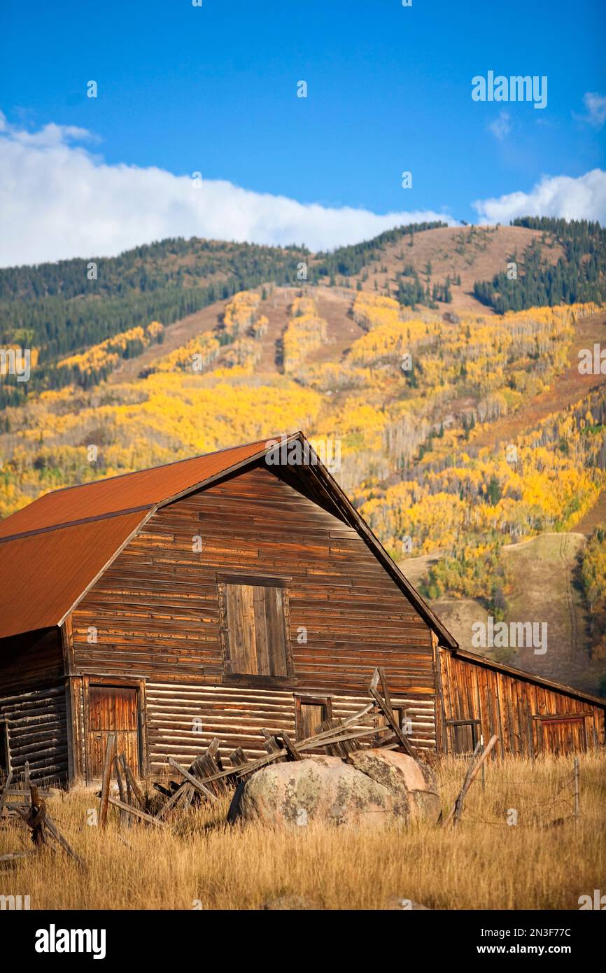 The famous Steamboat Barn (More Barn) and fall colors on the ...