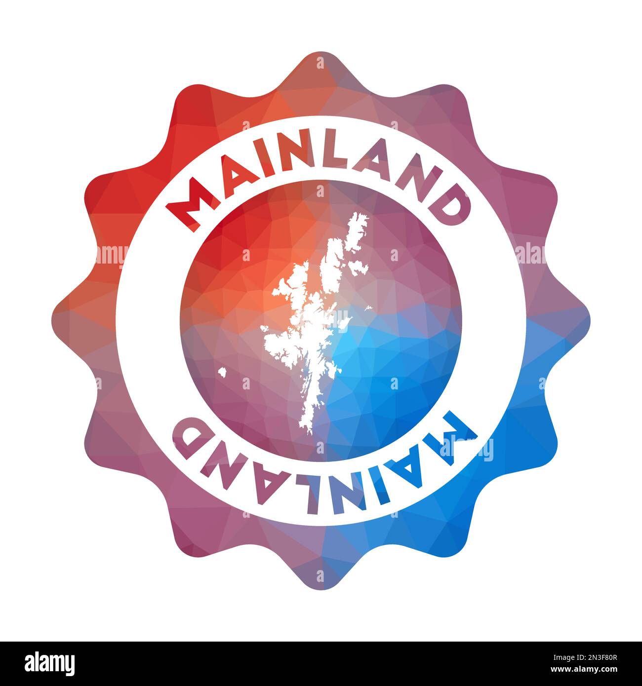 Mainland low poly logo. Colorful gradient travel logo of the island in ...