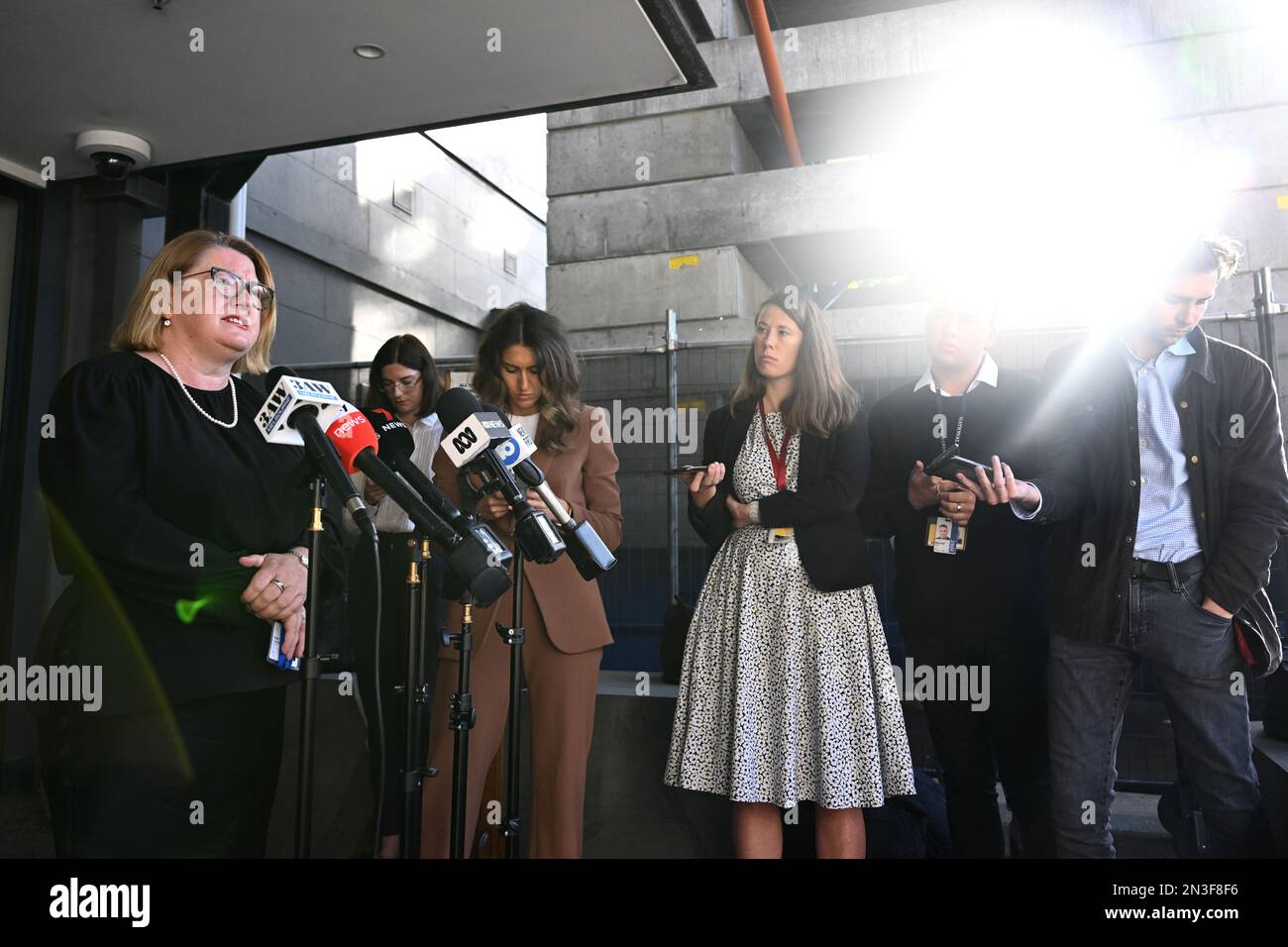 Victorian Minister for Education Natalie Hutchins speaks to media at ...