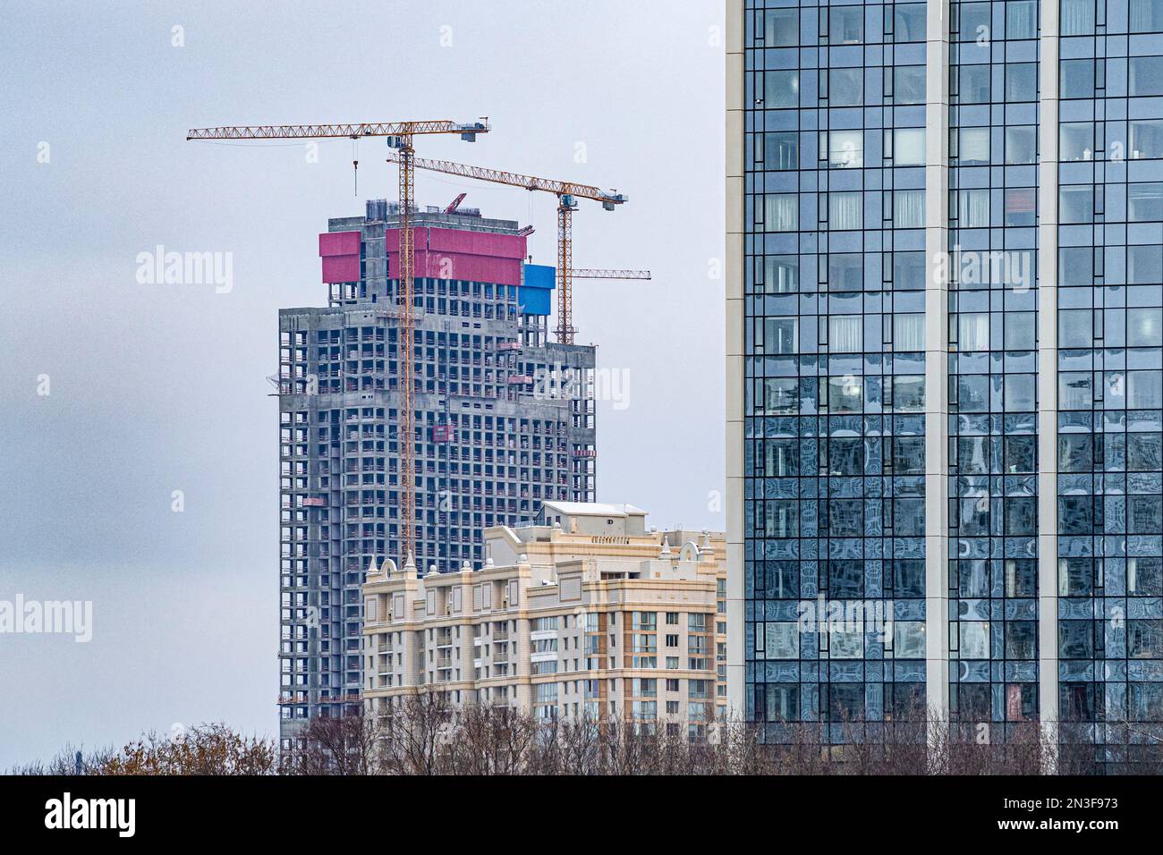 Russia, Moscow. Construction of new buildings Stock Photo - Alamy