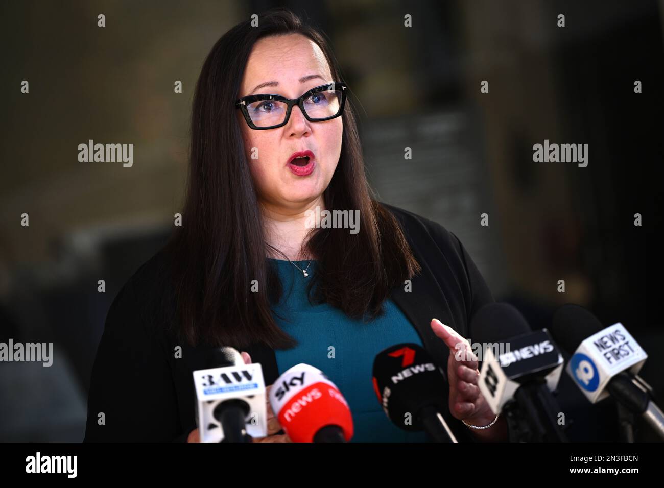 Victorian Minister for Water Harriet Shing speaks to media at the ...