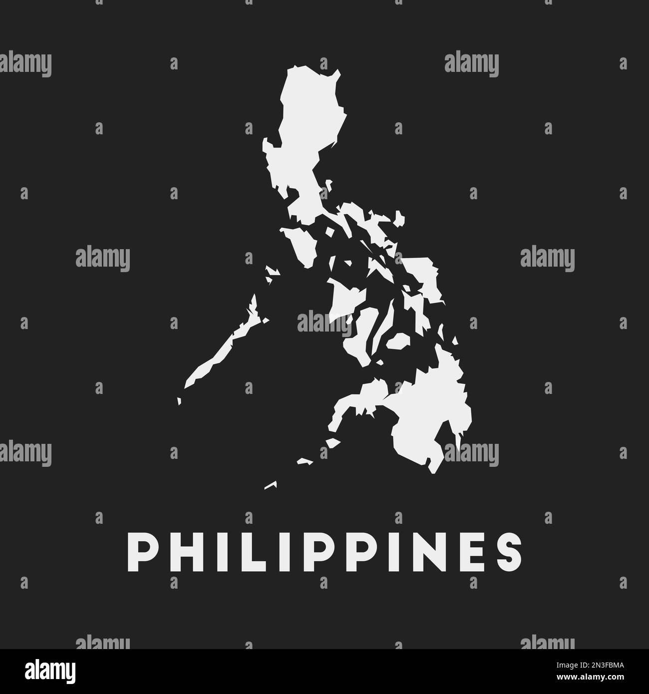 Philippines Icon Country Map On Dark Background Stylish Philippines Map With Country Name