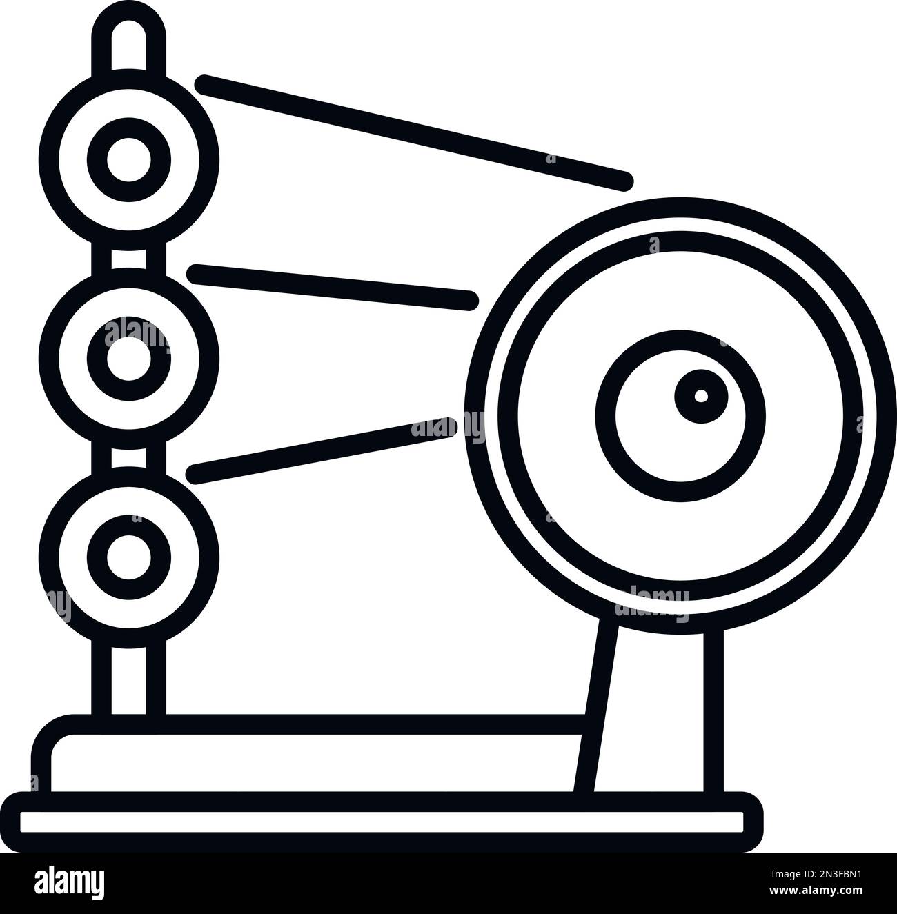 Cotton thread production icon outline vector. Textile machine. Roll ...