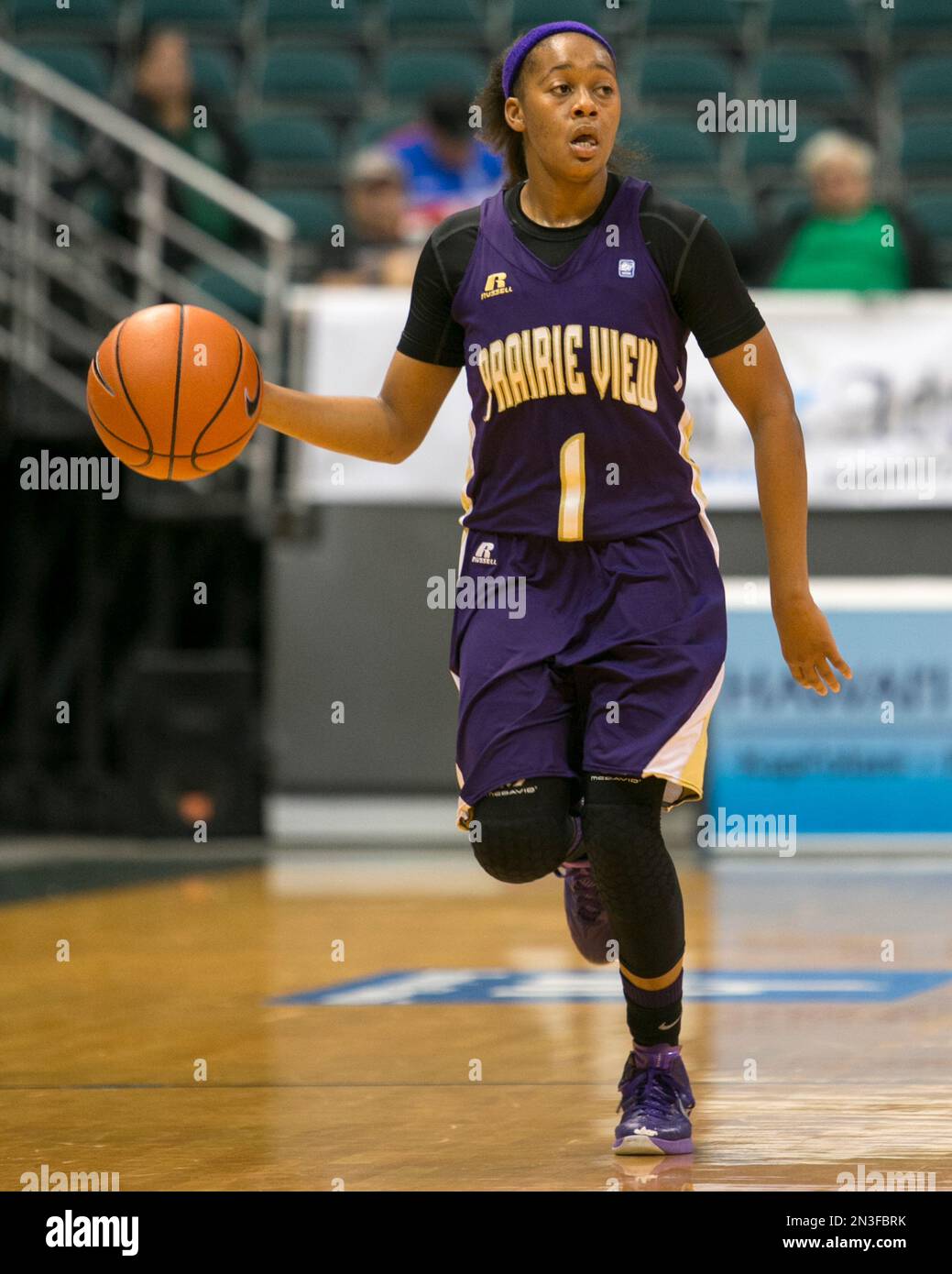 Prairie View A&M guard Jeanette Jackson (1) in action against Stanford ...