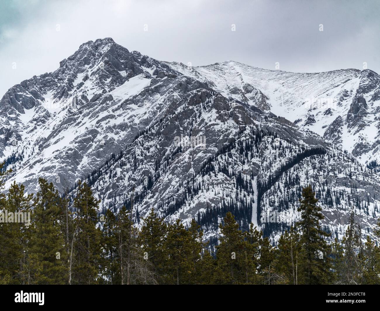 Rugged beauty and snow on the mountains in Banff National Park, Alberta ...