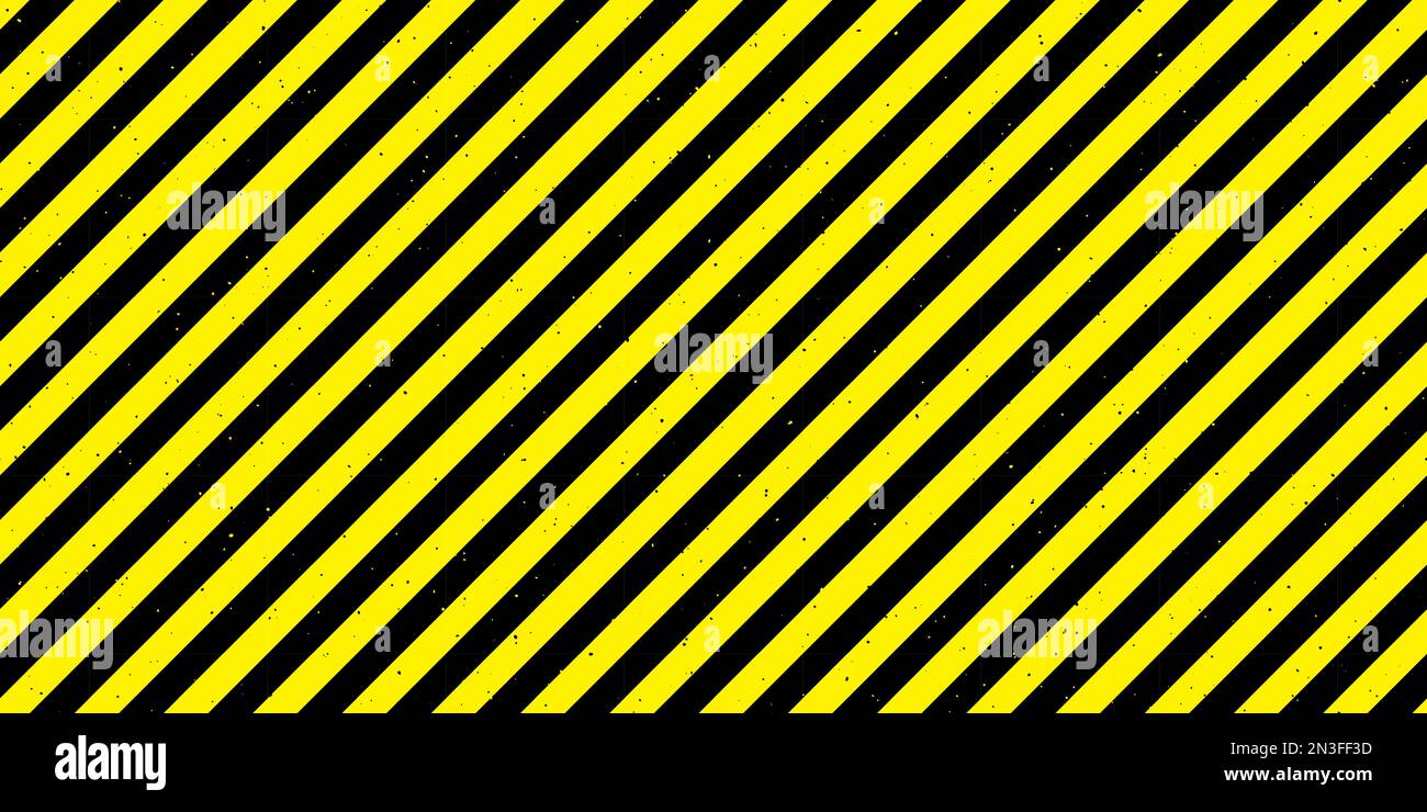 Textured caution tape seamless pattern. Yellow and black diagonal ...