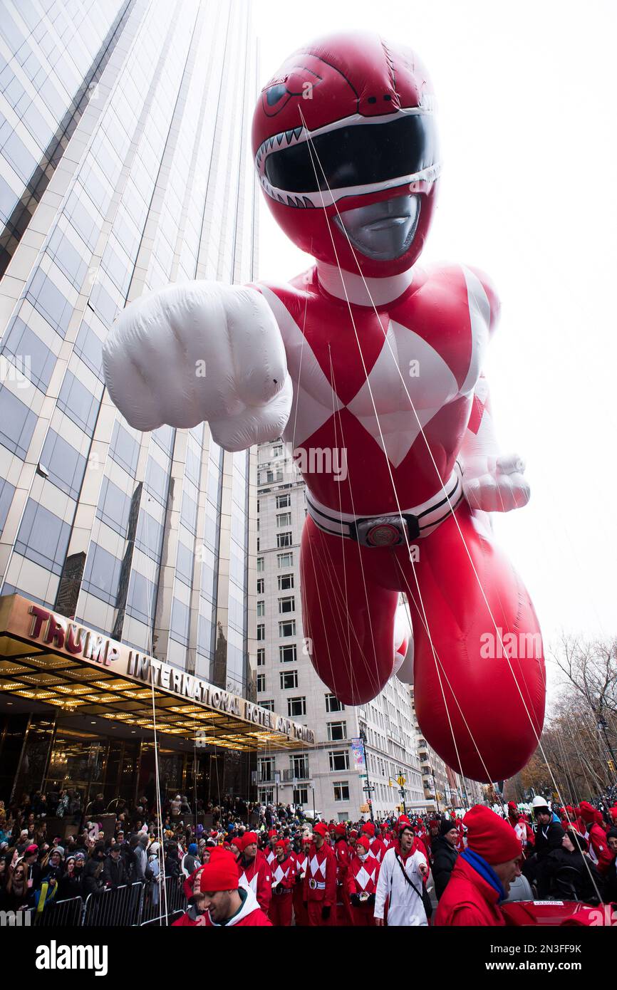 The Red Mighty Morphin Power Rangers balloon floats in the Macy's ...
