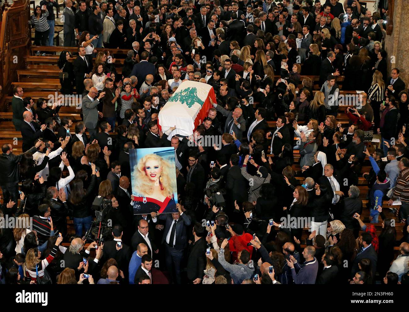 Friends and relatives of Lebanese singer and actress Sabah, carry her ...