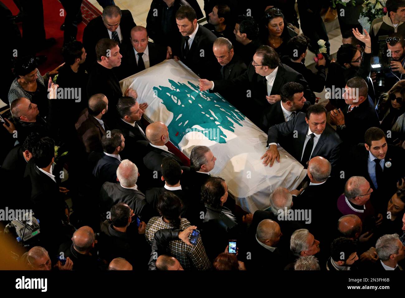 Friends and relatives of Lebanese singer and actress Sabah, gather ...