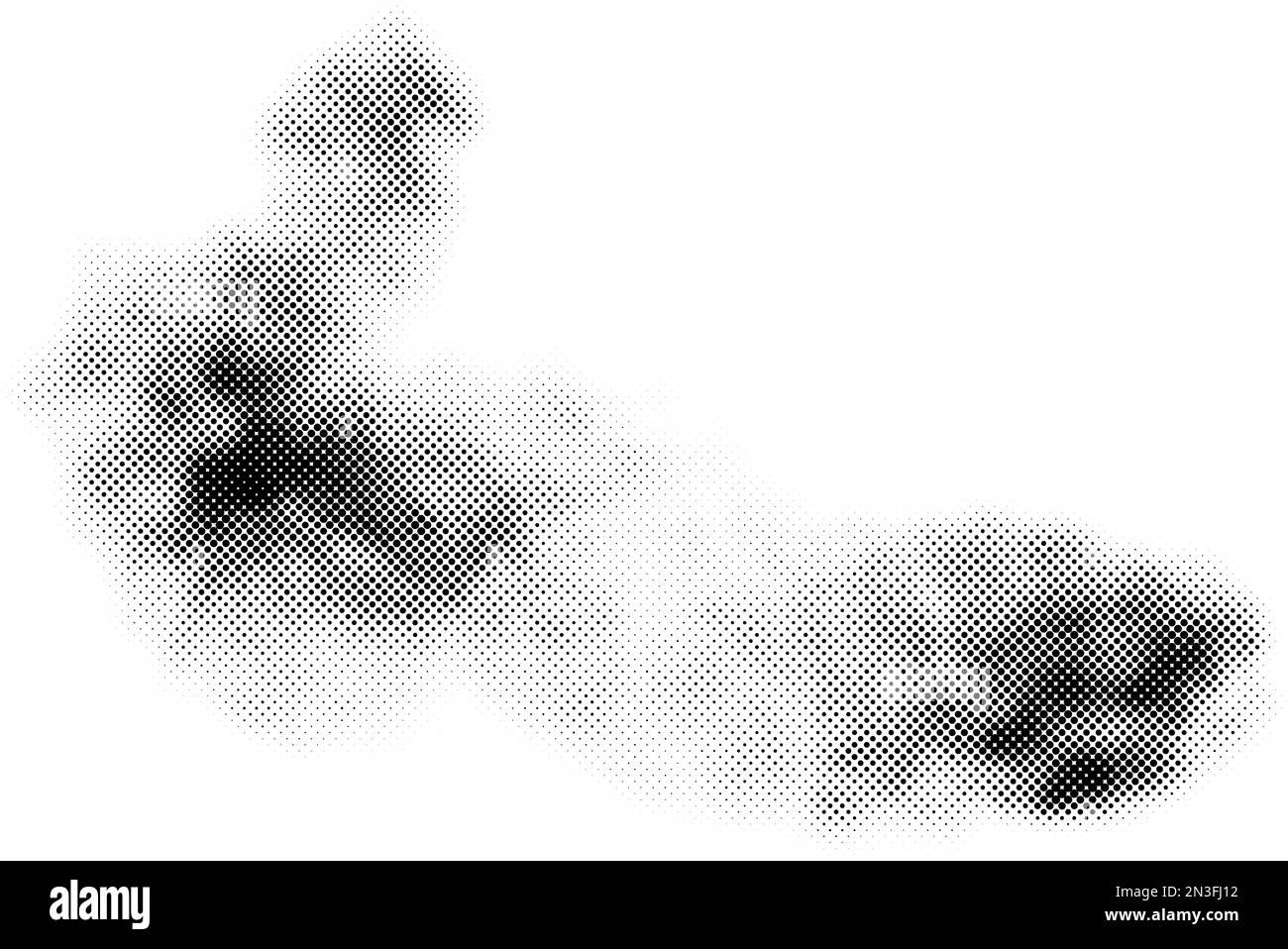 Halftone smoke texture. Black and white dotted fog cloud background ...