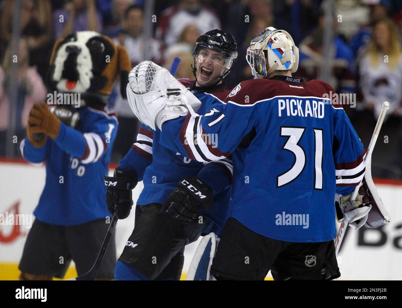 Colorado Avalanche center Matt Duchene (9) smiles and laughs with ...