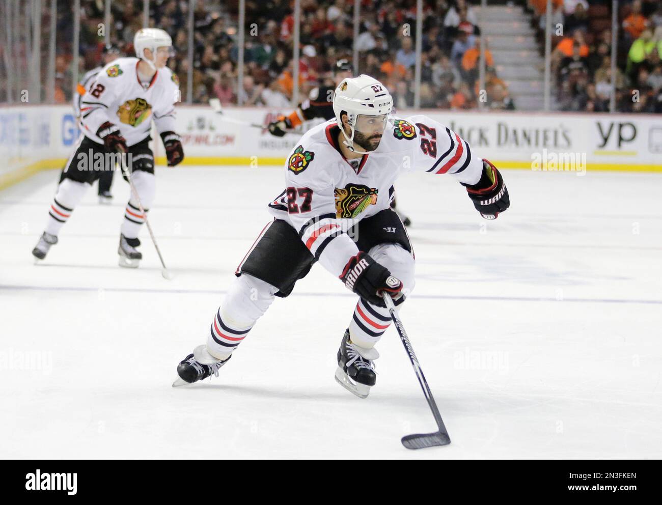 Chicago Blackhawks' Johnny Oduya, of Sweden, skates during the second ...