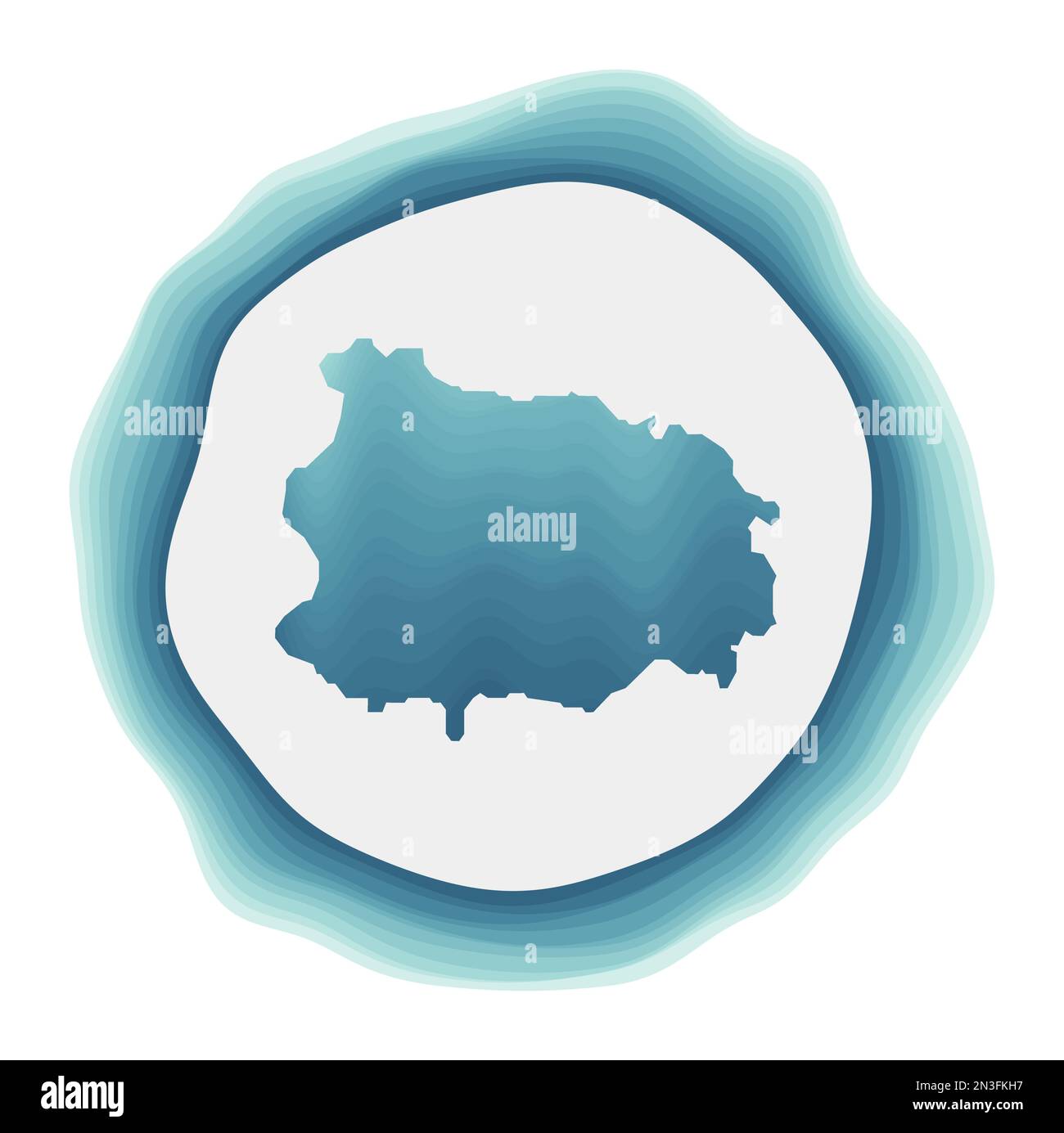 Ischia logo. Badge of the island. Layered circular sign around Ischia ...