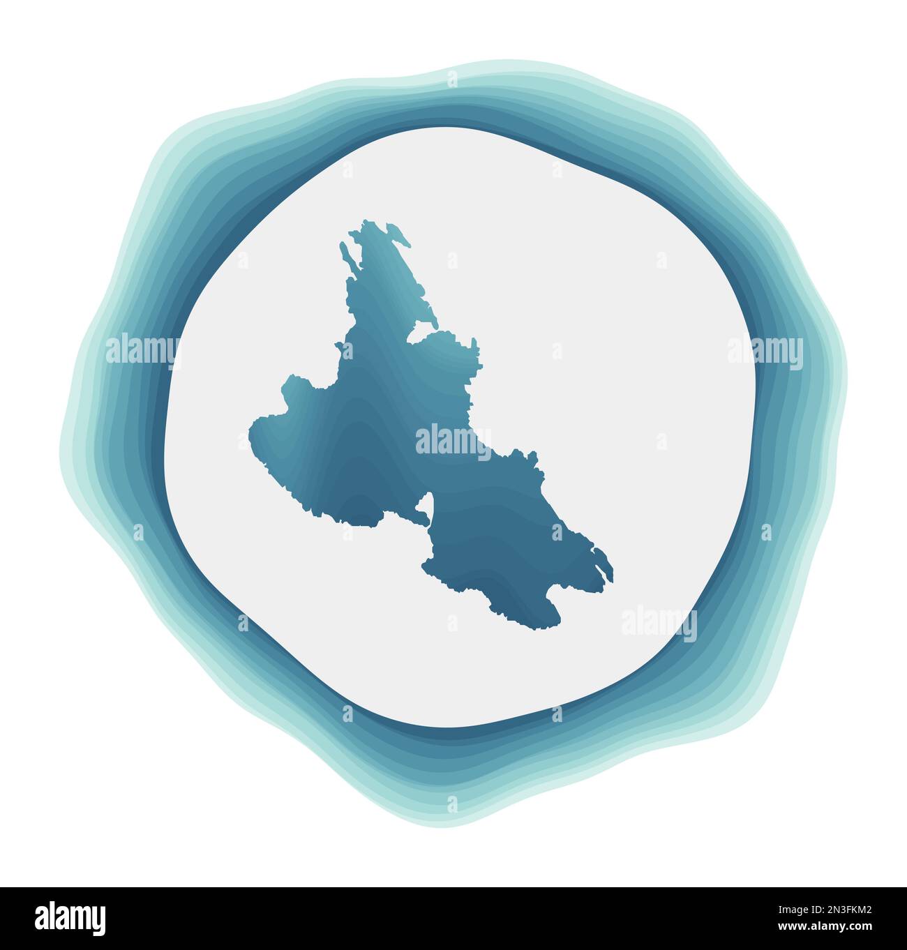 Krk logo. Badge of the island. Layered circular sign around Krk border ...