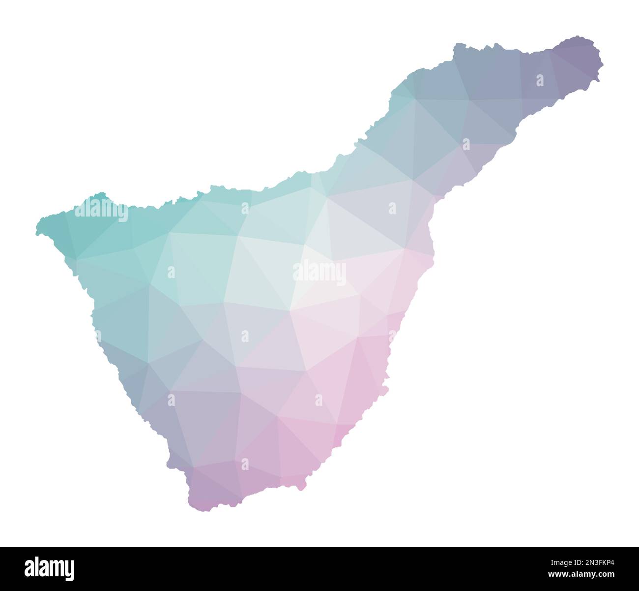 Polygonal map of Tenerife. Geometric illustration of the island in ...