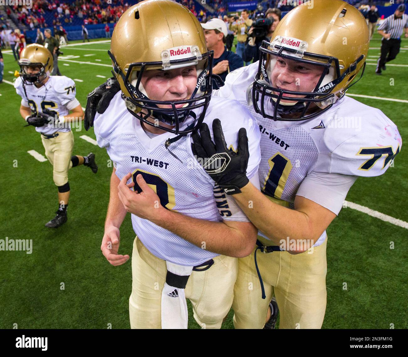 Tri-West Hendricks High School senior Jake Hendershot, left, and ...
