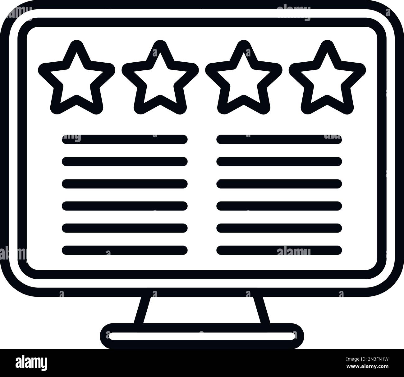 Monitor reward icon outline vector. Medal winner. Win quality Stock ...