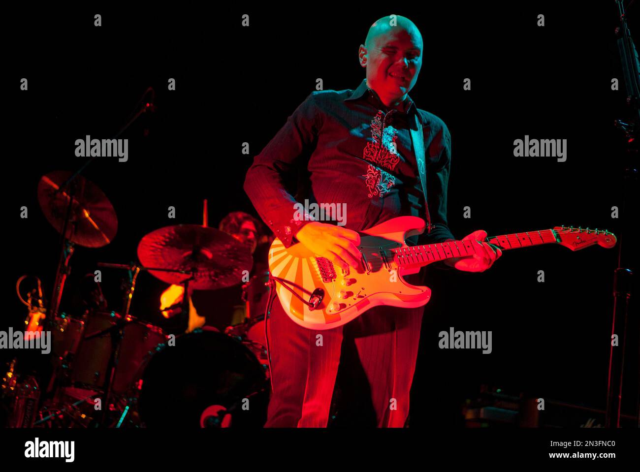 Brad Wilk of Rage Against the Machine performs with Billy Corgan as ...