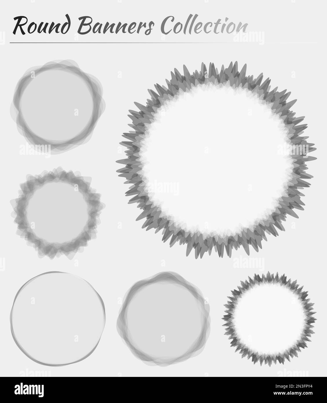 Round badges collection. Circular backgrounds in grey colors. Cool ...