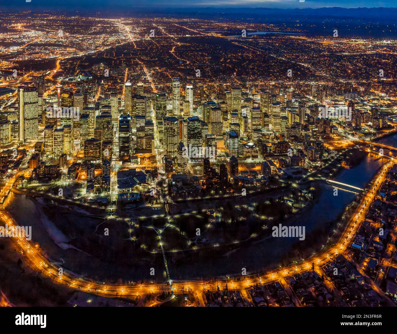 Aerial evening view of downtown Calgary, Alberta Canada Stock Photo - Alamy Aerial evening view of downtown Calgary, Alberta Canada Stock Photo - Alamy
