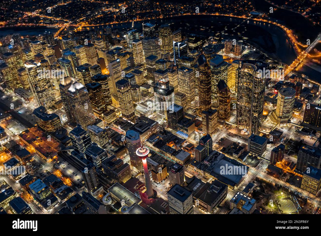 Alberta calgary canada night tower hi-res stock photography and images ...