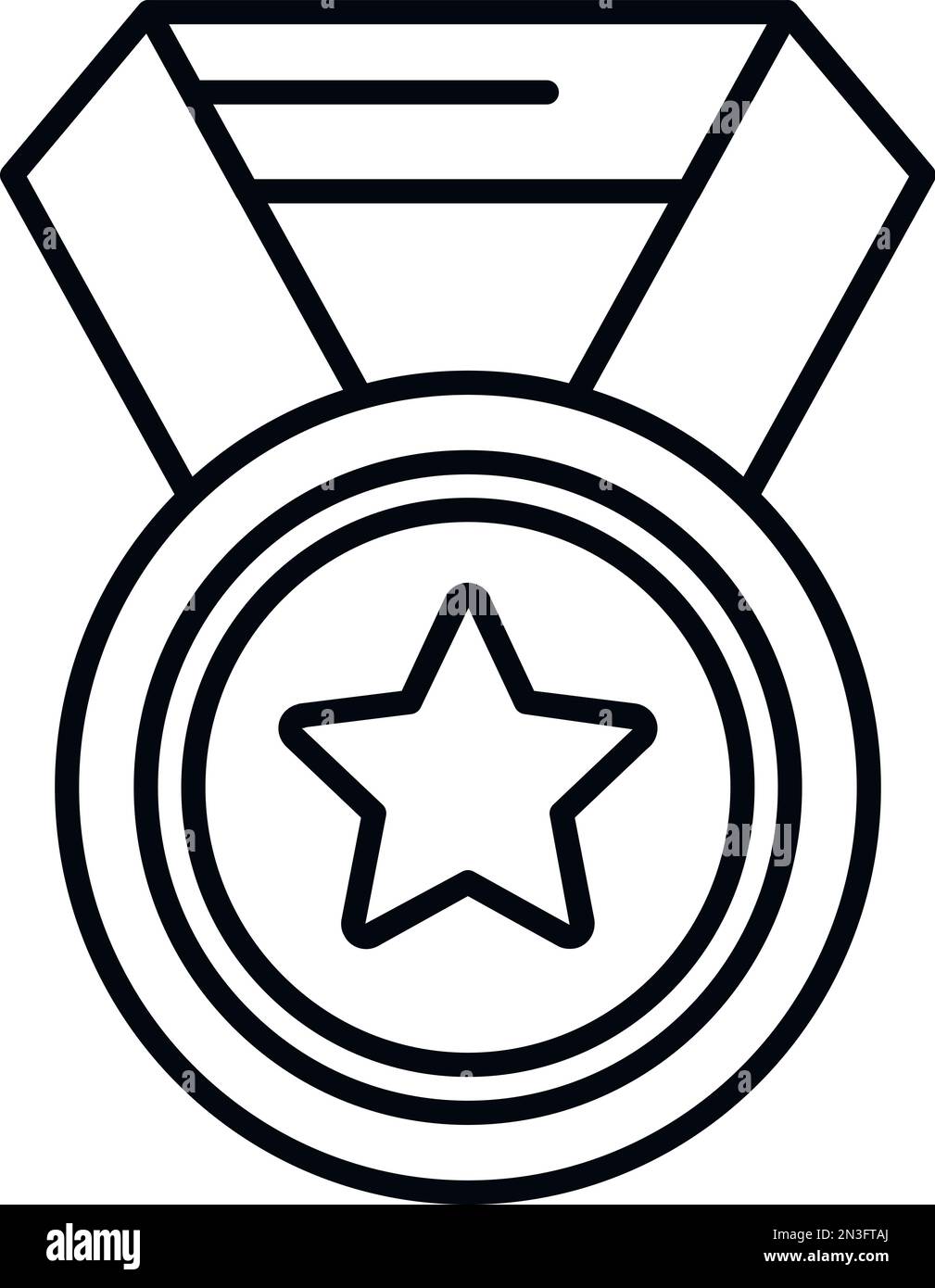 Medal award icon outline vector. Reward winner. Top success Stock ...