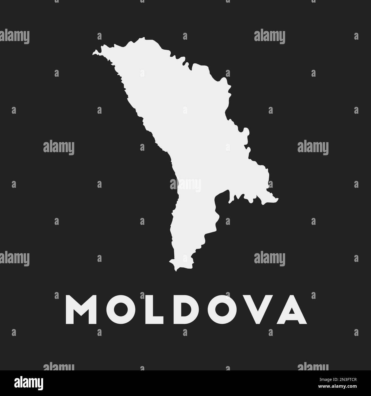 Moldova icon. Country map on dark background. Stylish Moldova map with ...