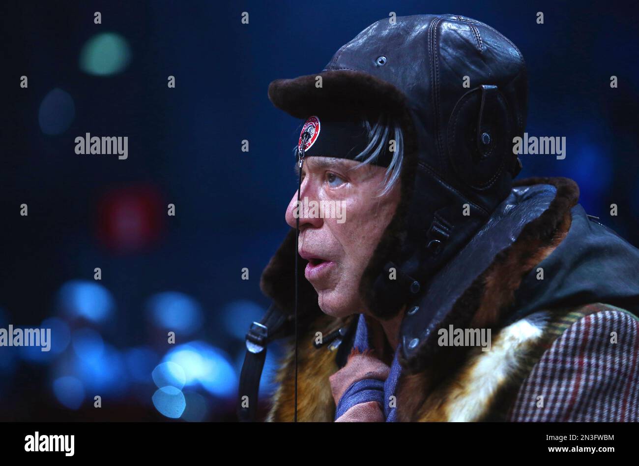 US actor Mickey Rourke waits the start of his professional boxing match ...