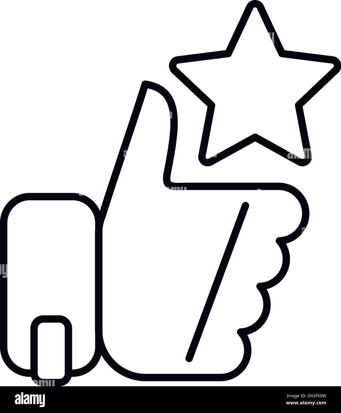 Thumb up ranking icon outline vector. Medal award. Top win Stock Vector ...