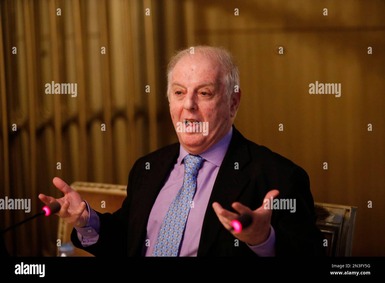 Argentine-born conductor Daniel Barenboim attends a news conference at ...