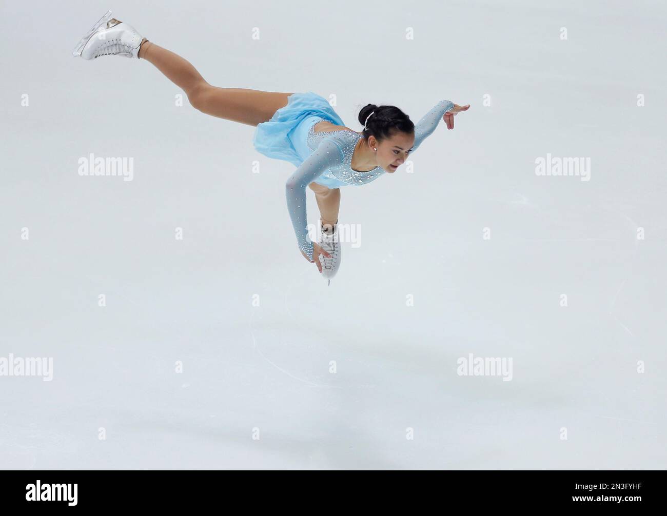 Anne Line Gjersem of Norway performs during the women’s short program ...
