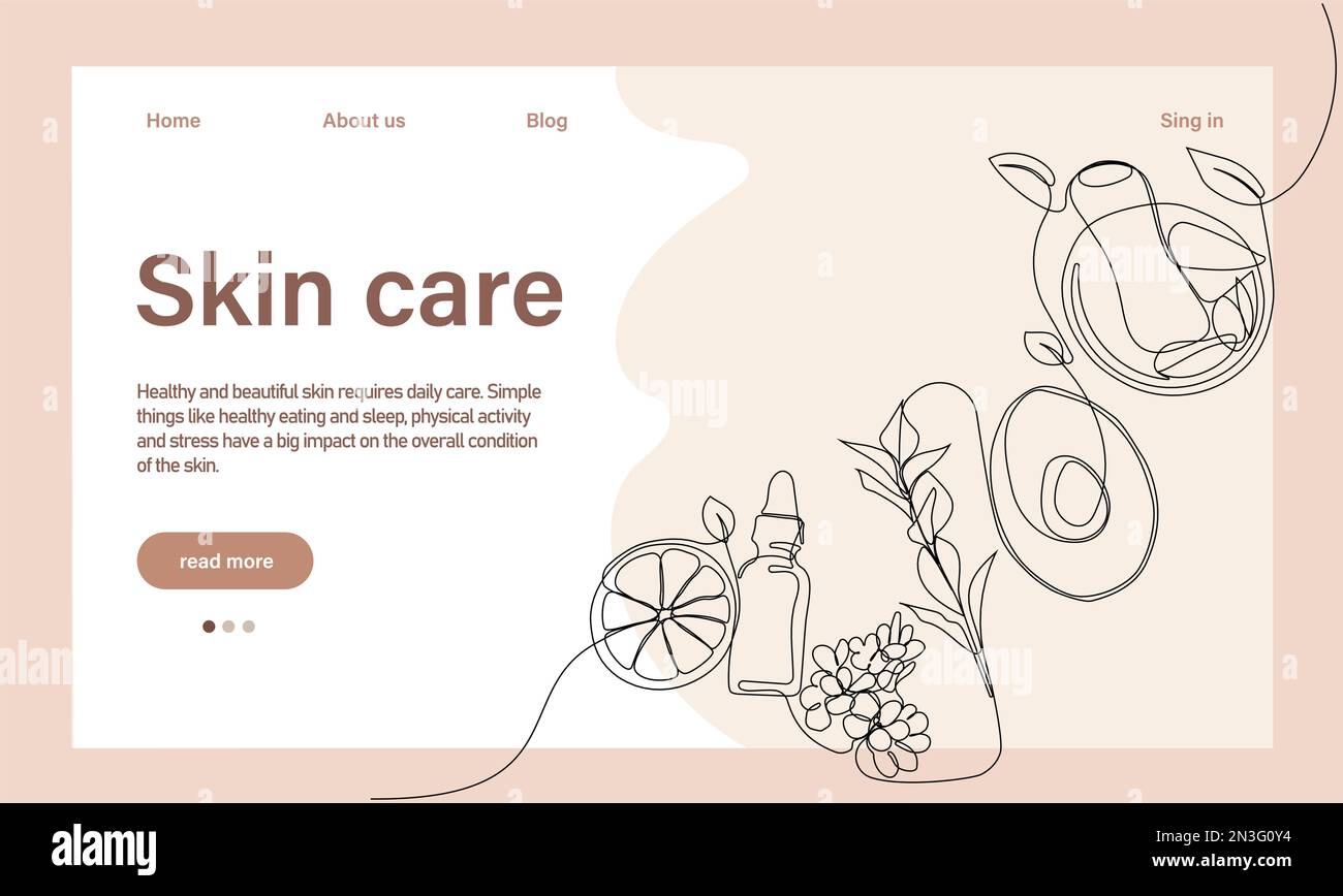 Skin care concept. Landing page template. Morning routine. Bath time ...