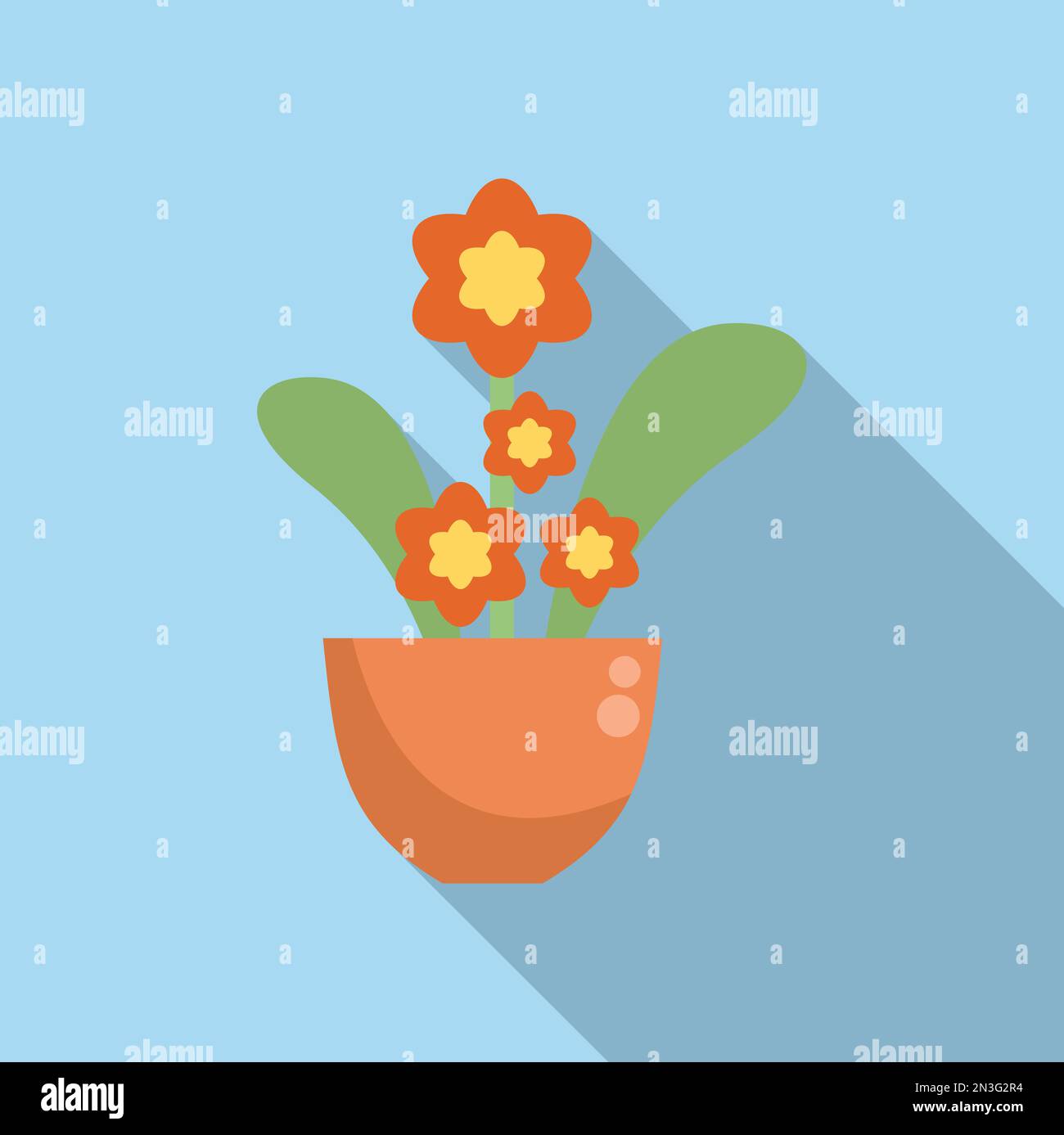 Big flower pot icon flat vector. Indoor garden. Summer pot Stock Vector ...