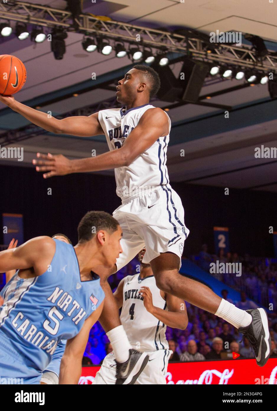 Butler's Kelan Martin goes high against UNC's Marcus Paige during their ...