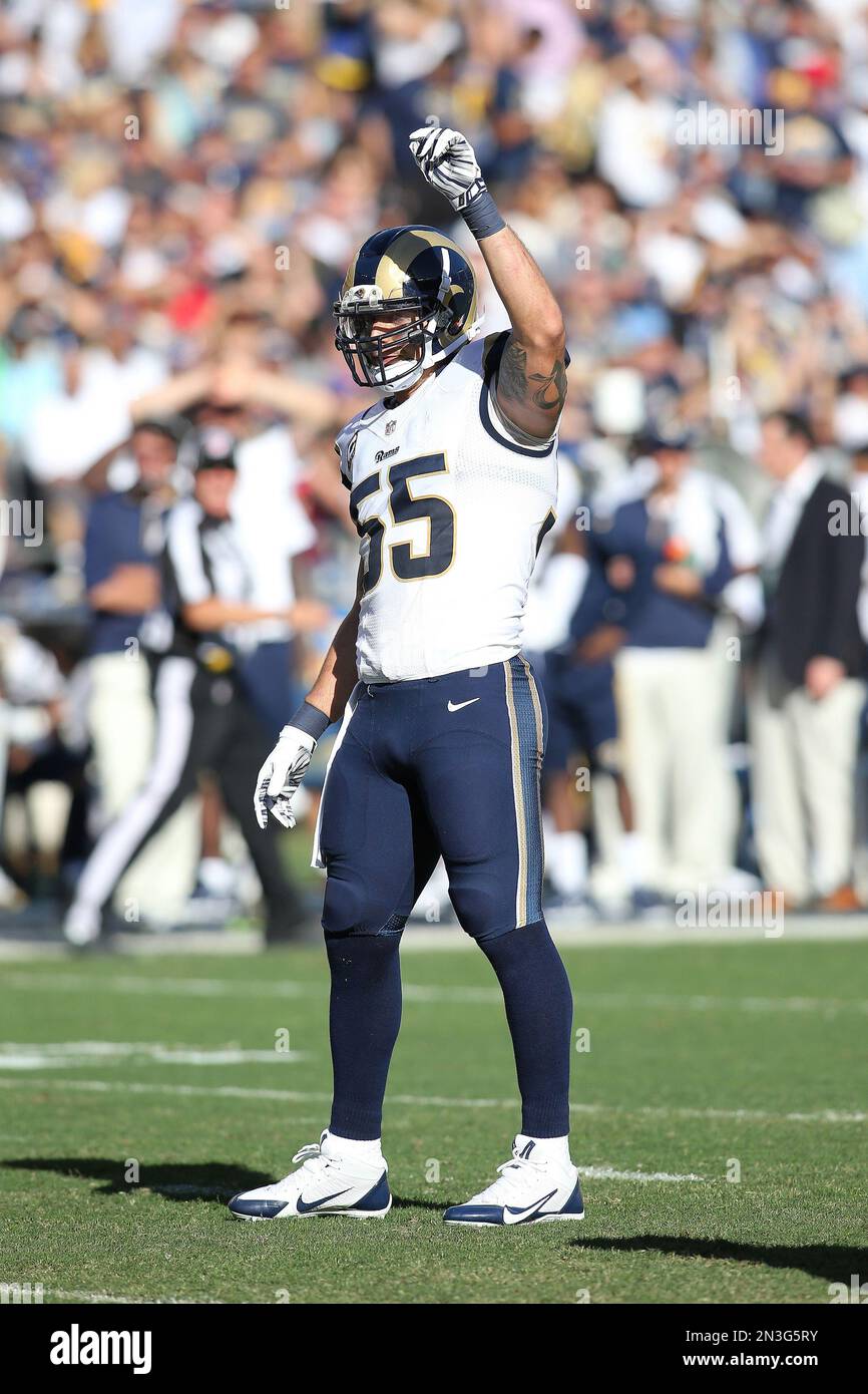 St. Louis Rams middle linebacker James Laurinaitis #55 in action ...